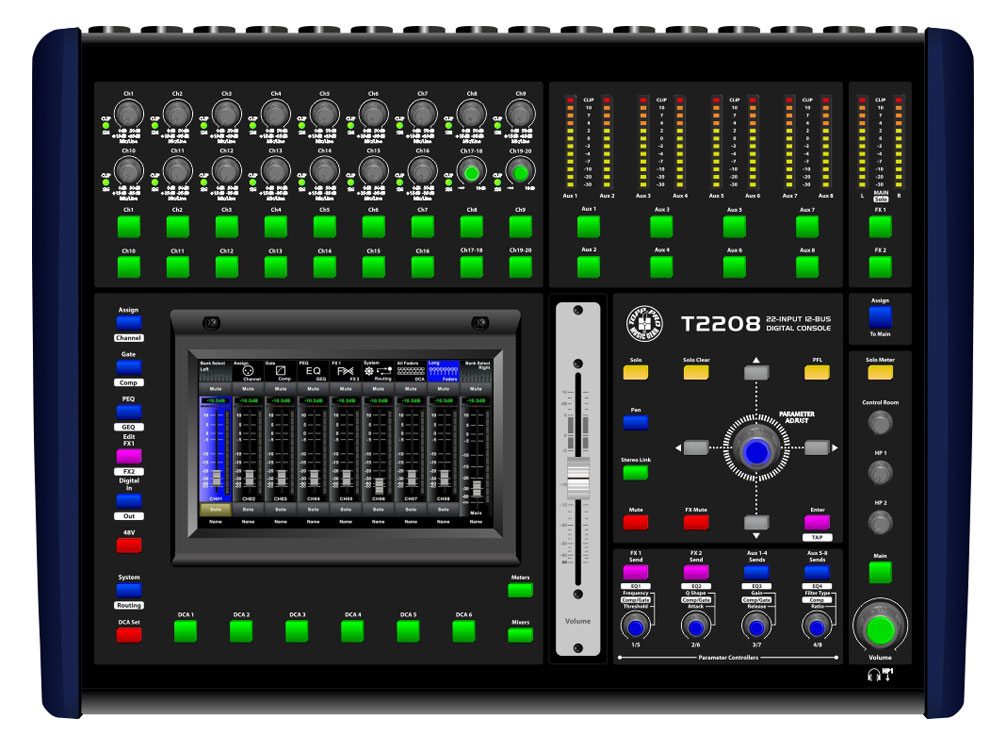 Topp pro T2208 Digital Mixer | djservice.se